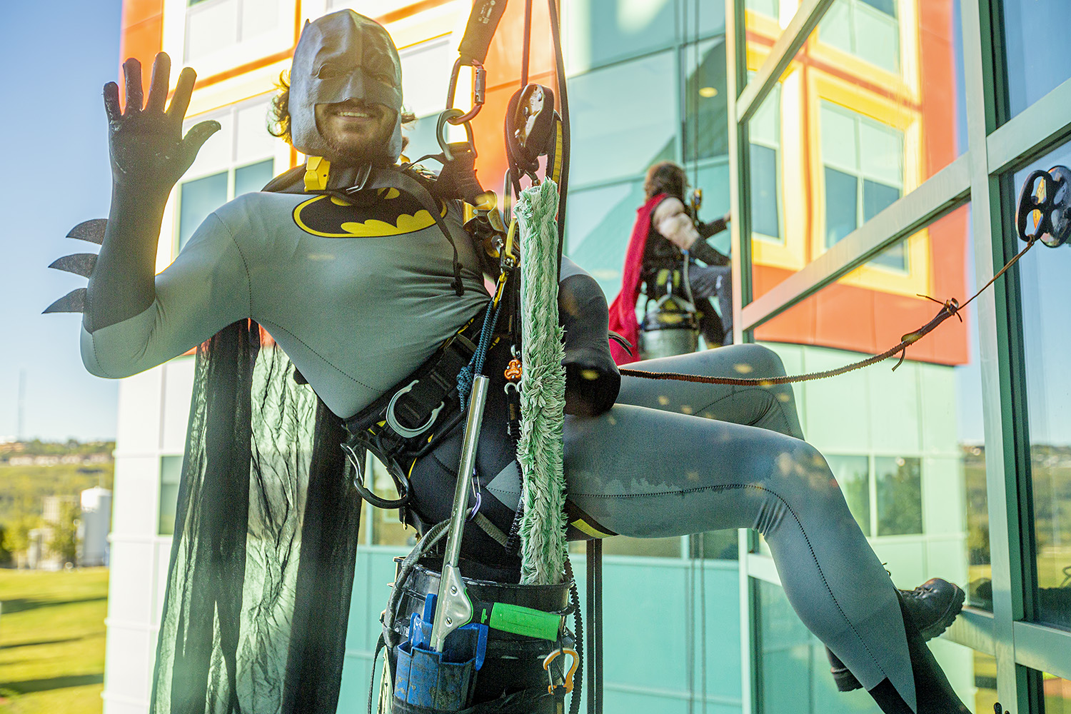 Photos: Window washers the real superheroes for kids at Alberta ...