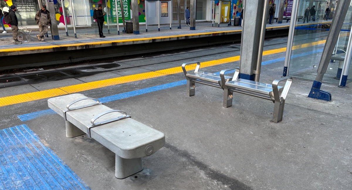 Choose your seat: Calgary Transit testing two new bench styles ...